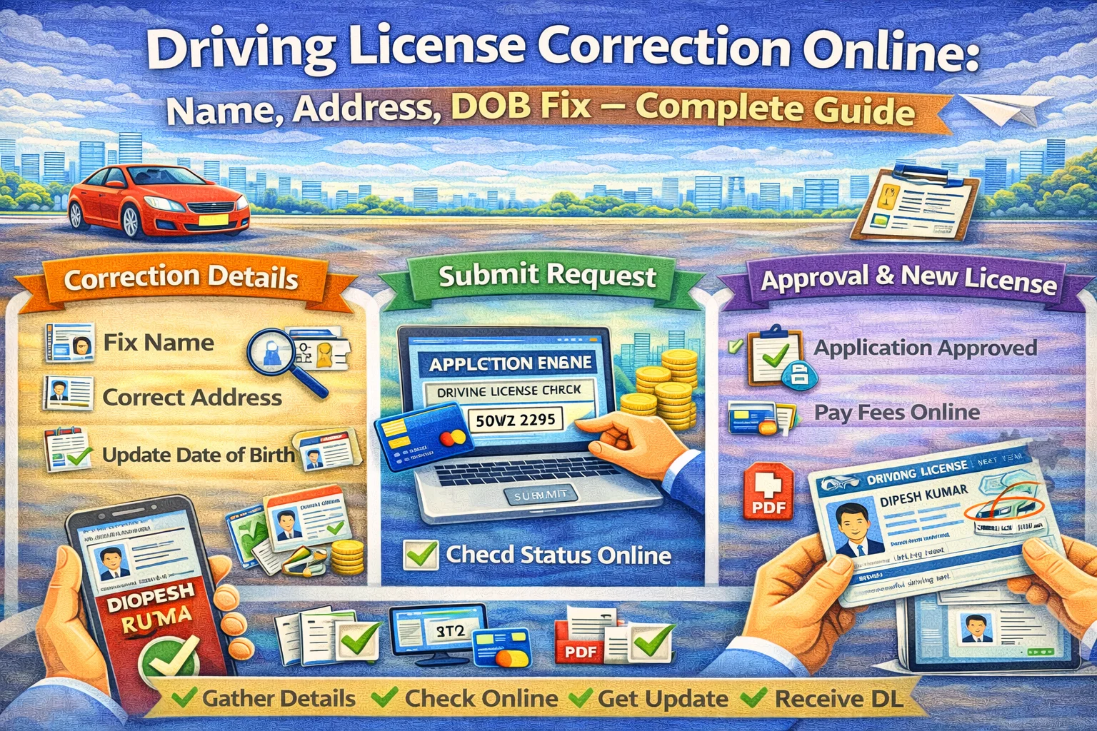 Driving License Correction Online: Name, Address, DOB Fix